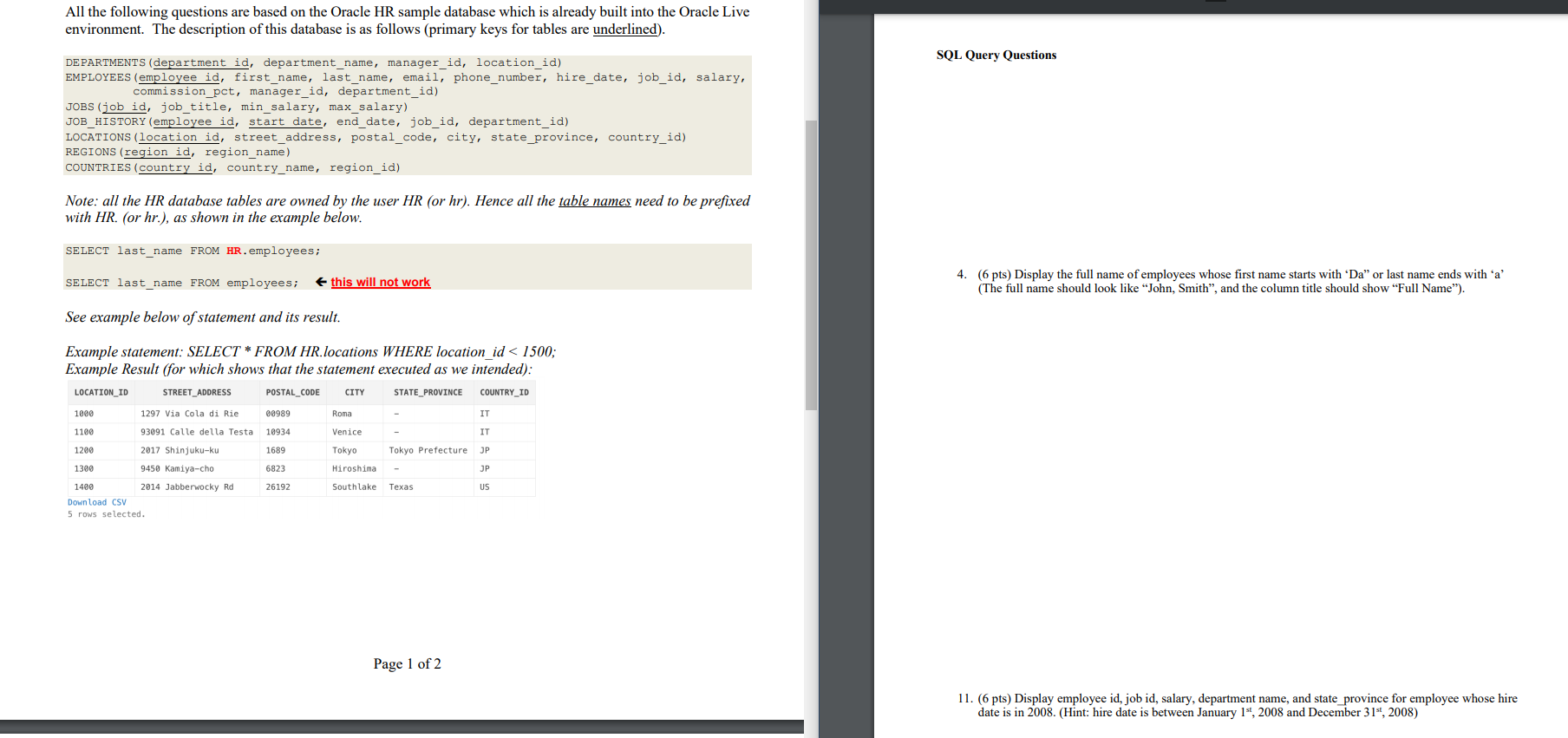 Solved All the following questions are based on the Oracle | Chegg.com