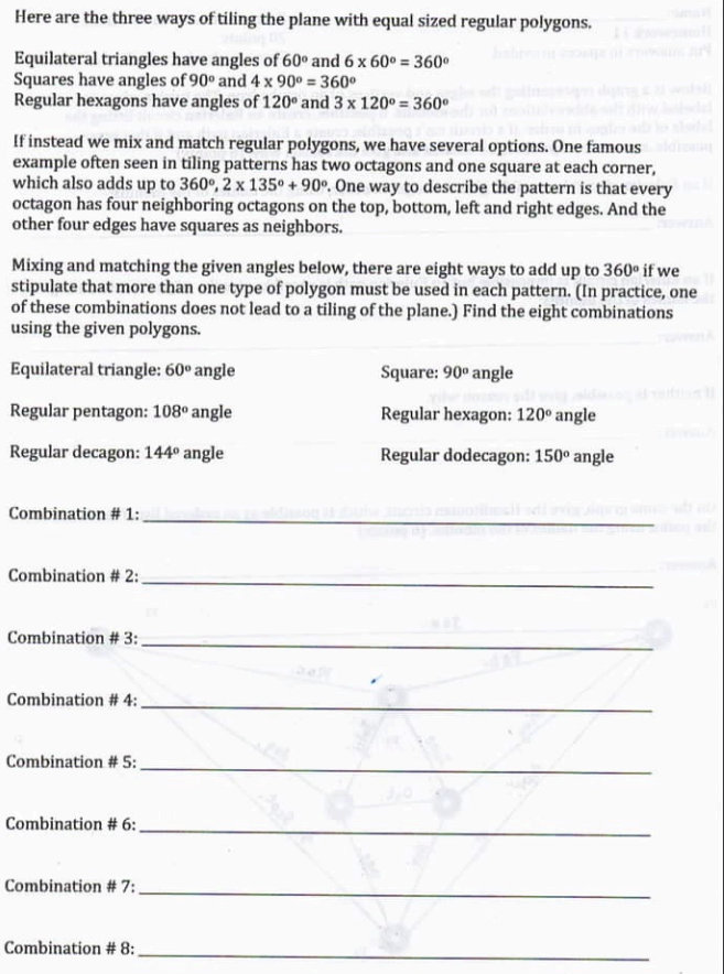 Solved Here are the three ways of tiling the plane with | Chegg.com