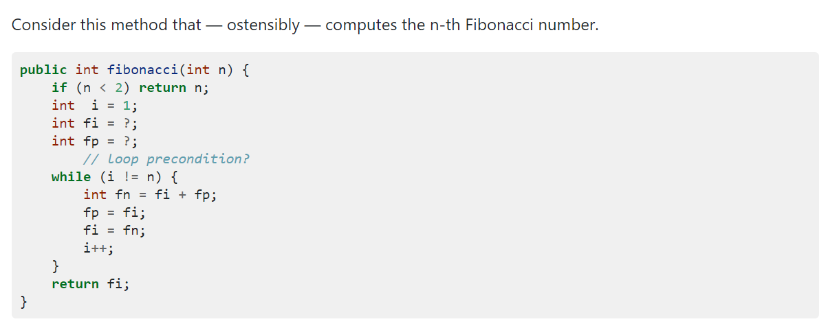 Solved Consider this method that — ostensibly — computes the | Chegg.com