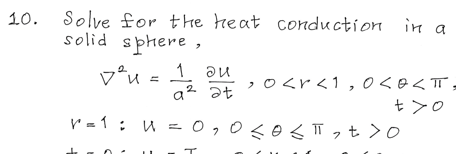 10. Solve for the treat conduction in a solid | Chegg.com