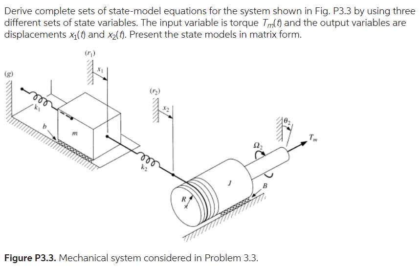 Solved Derive complete sets of state-model equations for the | Chegg.com