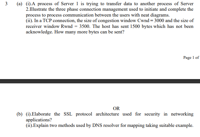 Solved 3 (a) (i).A process of Server 1 ﻿is trying to | Chegg.com