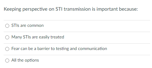 Solved Keeping perspective on STI transmission is important | Chegg.com
