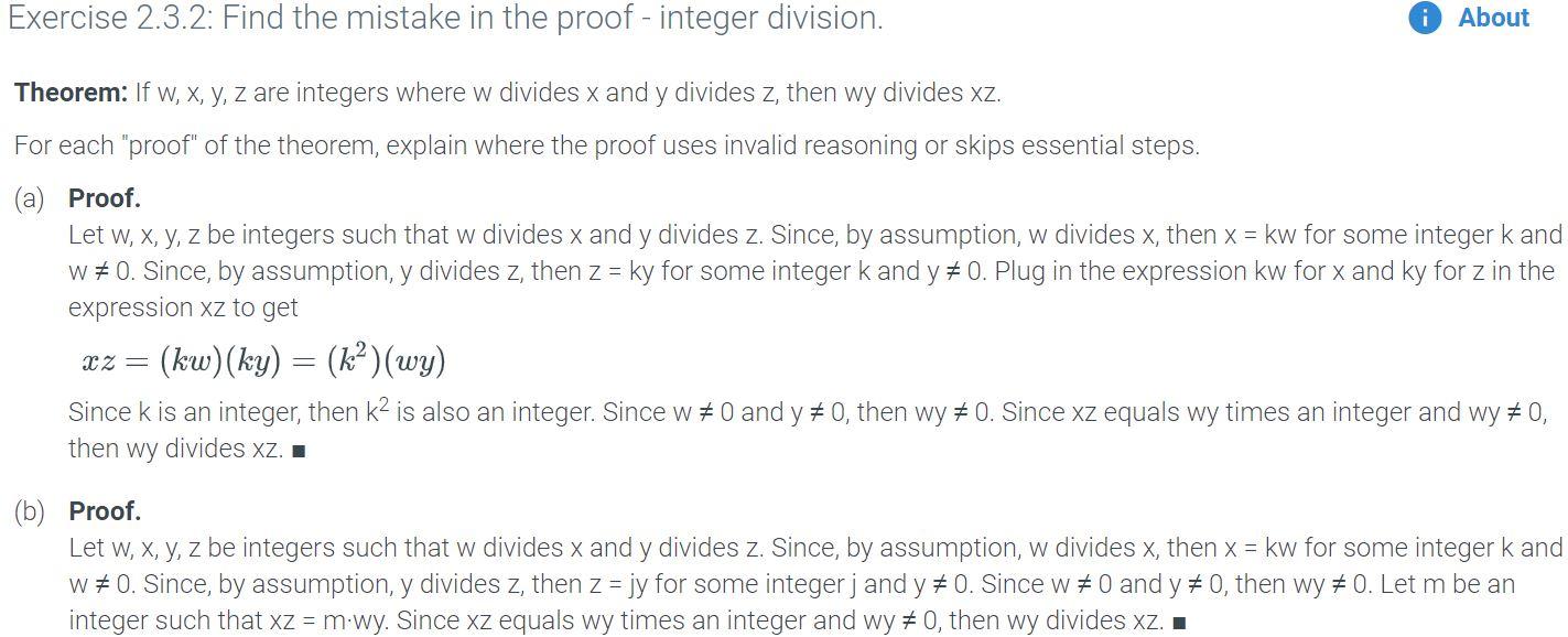 Solved Exercise 2.3.2: Find the mistake in the proof - | Chegg.com