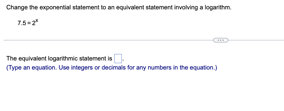 Solved Change the exponential statement to an equivalent | Chegg.com
