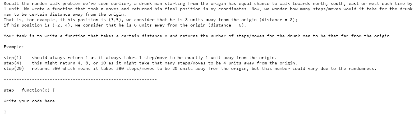 Solved Recall the random walk problem we've seen earlier, a | Chegg.com
