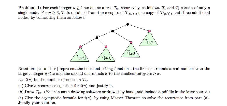 Solved Problem 1: For each integer n> 1 we define a tree Tn, | Chegg.com