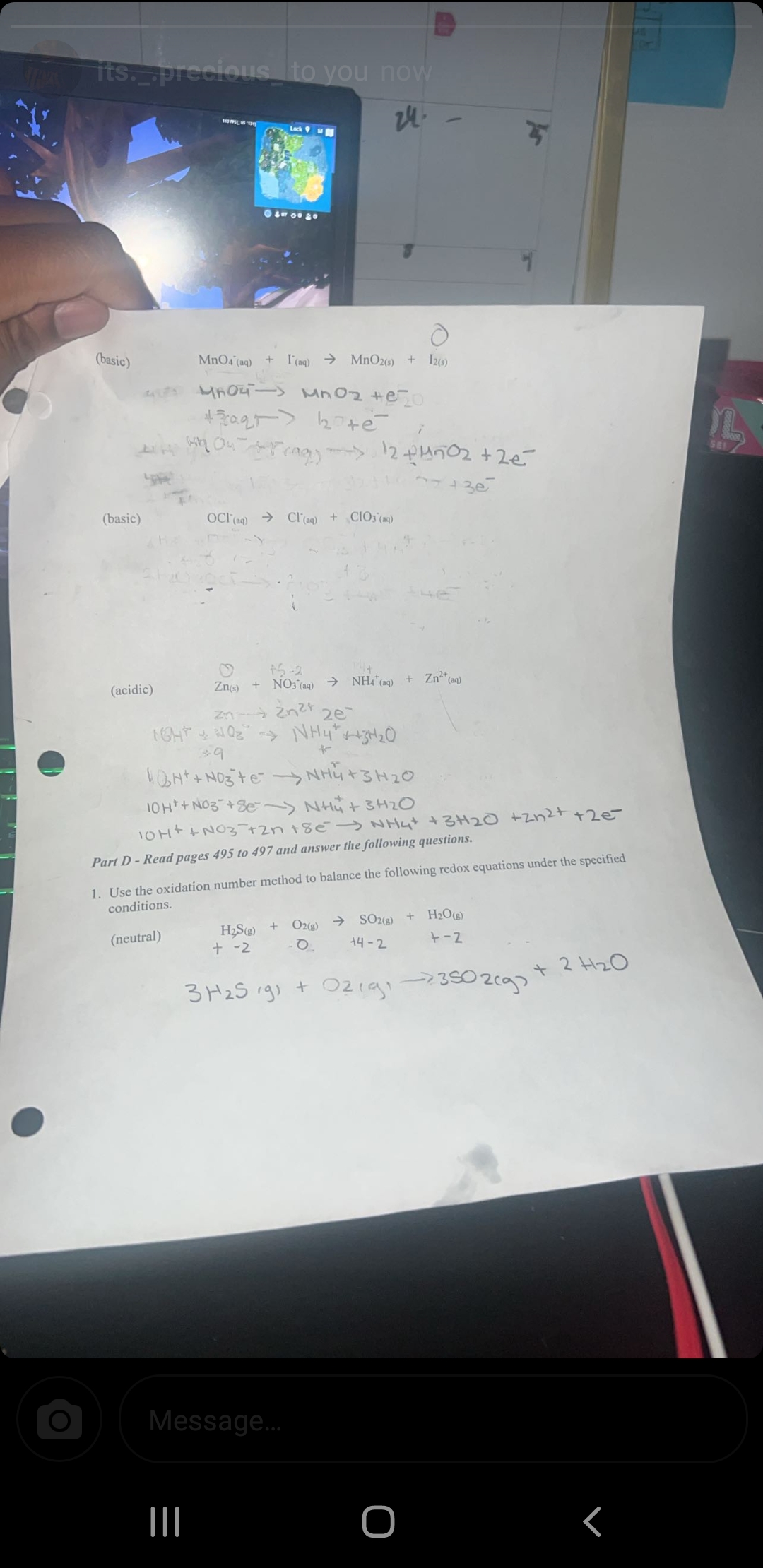 Solved Part D-Read pages 495 to 497 1. Use the oxidation | Chegg.com