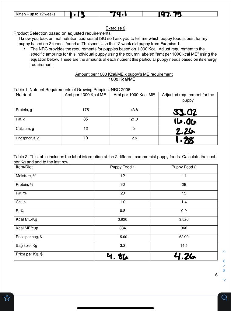 THIS IS AN ANIMAL SCIENCE QUESTION! Please fill in | Chegg.com