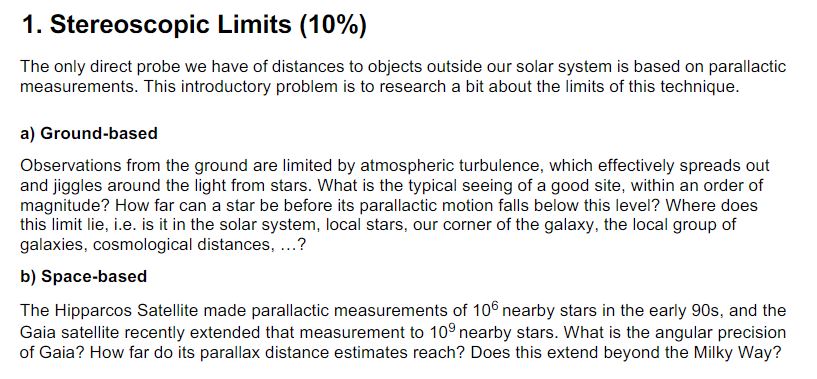 Solved Stereoscopic Limits (10%)The only direct probe we | Chegg.com