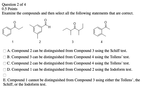 Solved Examine the compounds and then select all the | Chegg.com