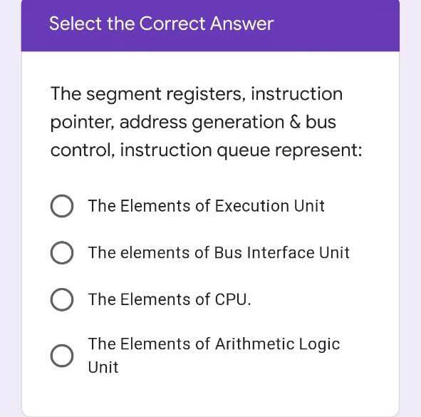 Solved Select the Correct Answer The segment registers, | Chegg.com