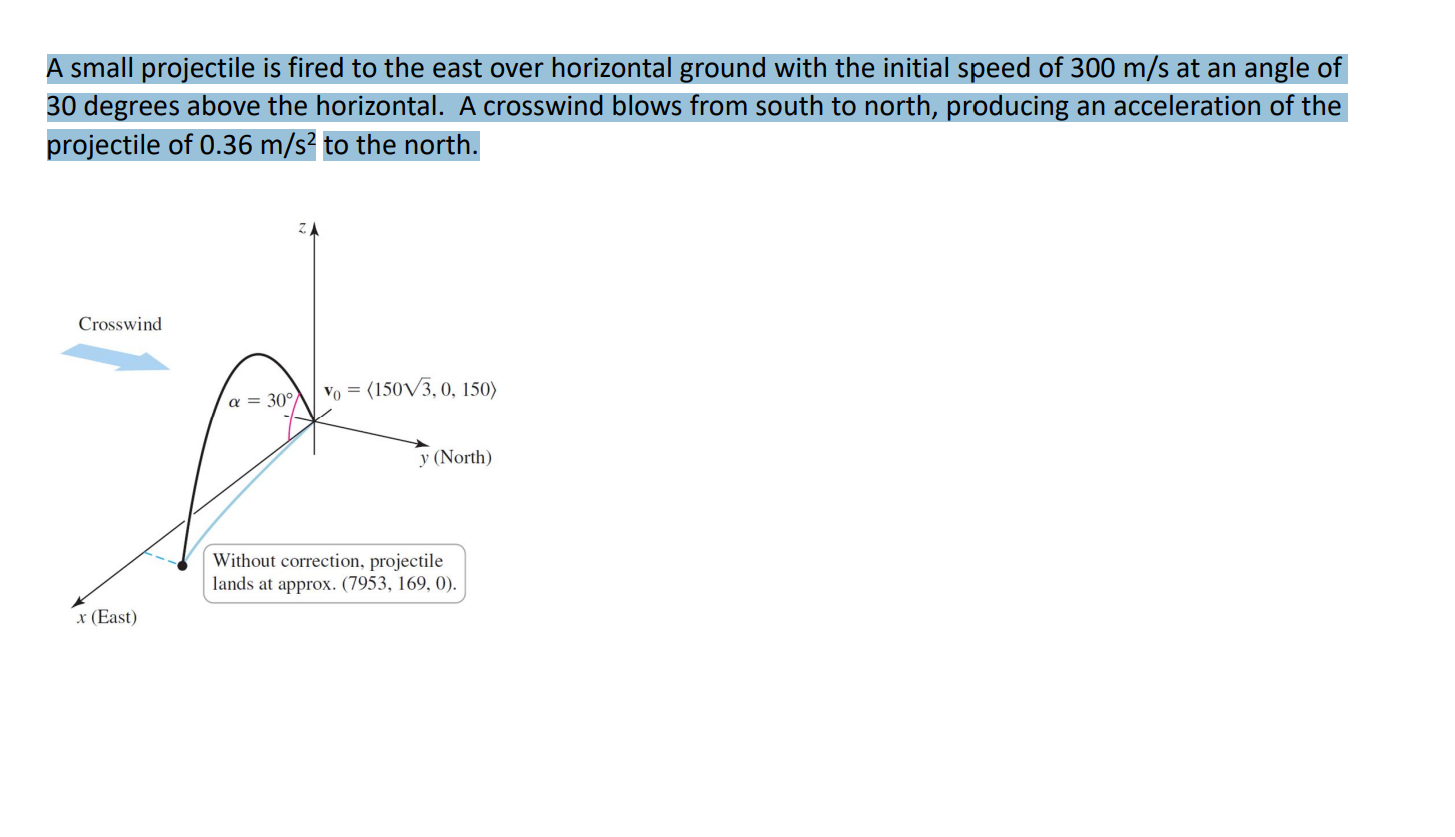 Solved A small projectile is fired to the east over | Chegg.com