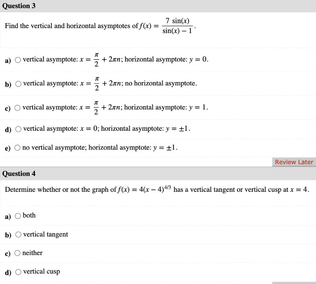 Solved Question 3 Find the vertical and horizontal | Chegg.com
