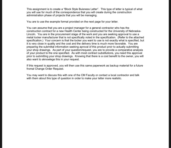 Solved This assignment is to create a "Block Style Buisness | Chegg.com