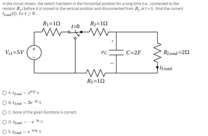 Solved In the circuit shown, the switch had been in the | Chegg.com