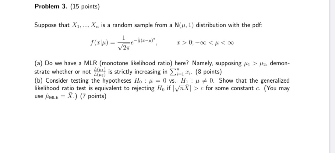 generalized likelihood ratio test