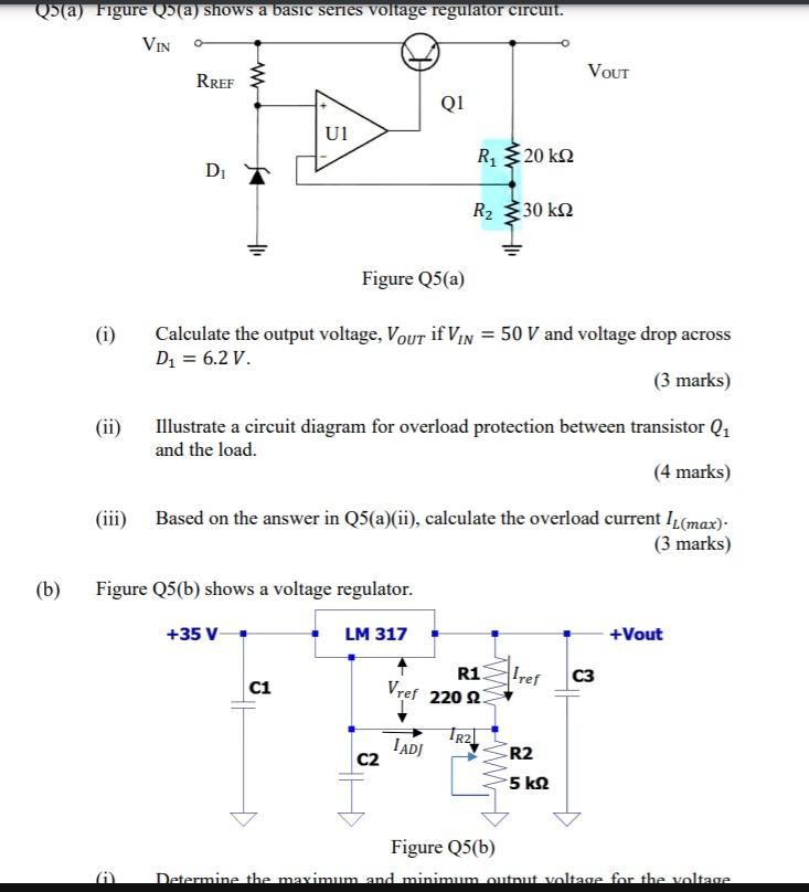 Solved Q5a) Figure Qa) shows a basic series voltage | Chegg.com