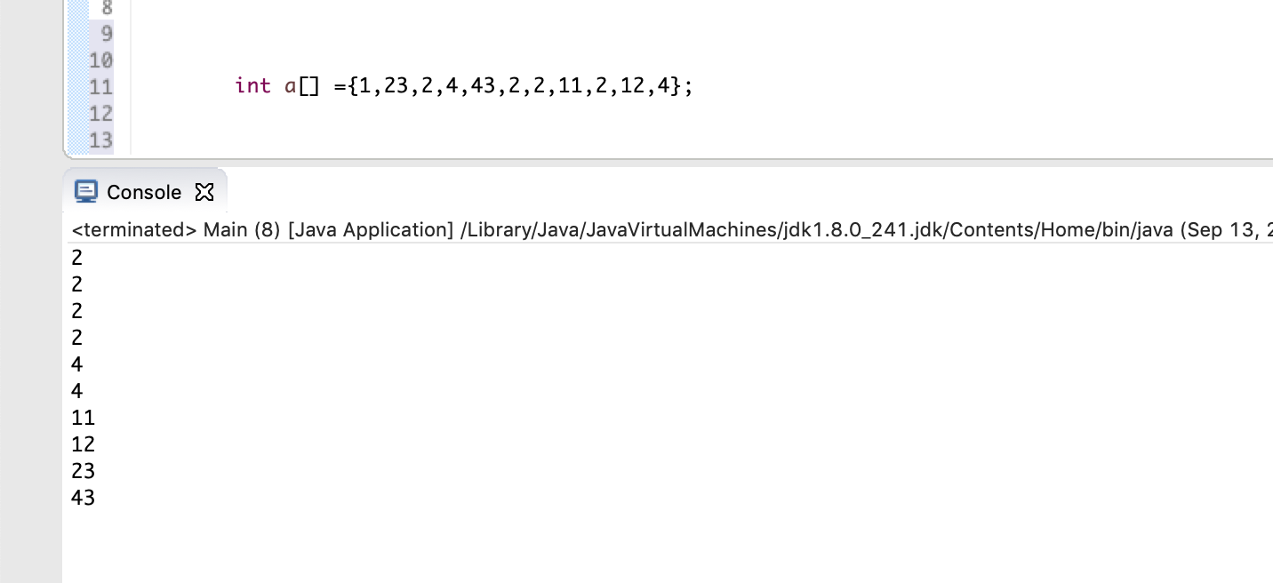 Solved I'm trying to use insertion sort to sort an array of | Chegg.com