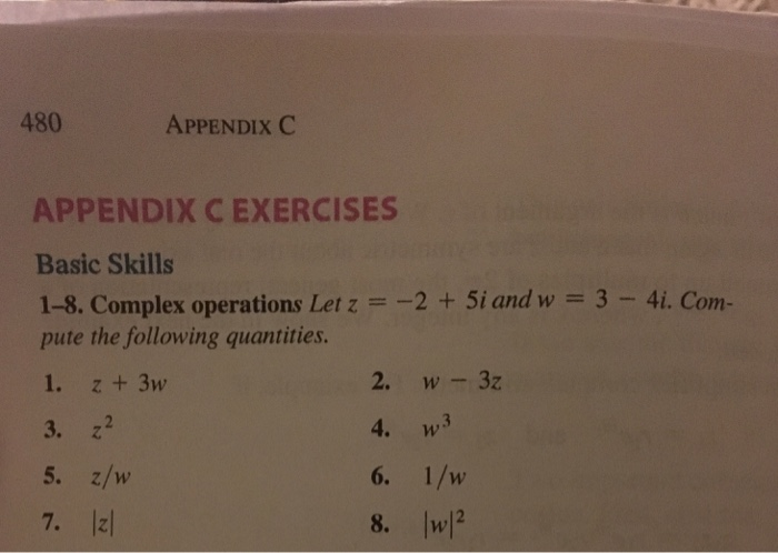 Solved 480 Appendix C Appendix C Exercises Basic Skills 1 8