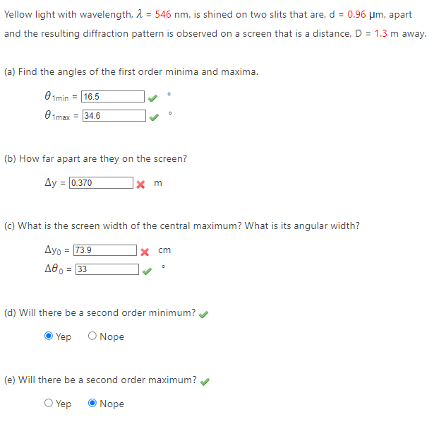 Solved Yellow light with wavelength, λ=546 nm, is shined on | Chegg.com