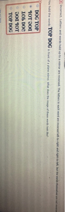 Solved up to a mirror are reversed. The letters in each word | Chegg.com