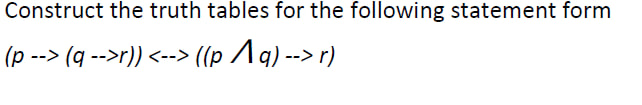 Solved Construct the truth tables for the following | Chegg.com