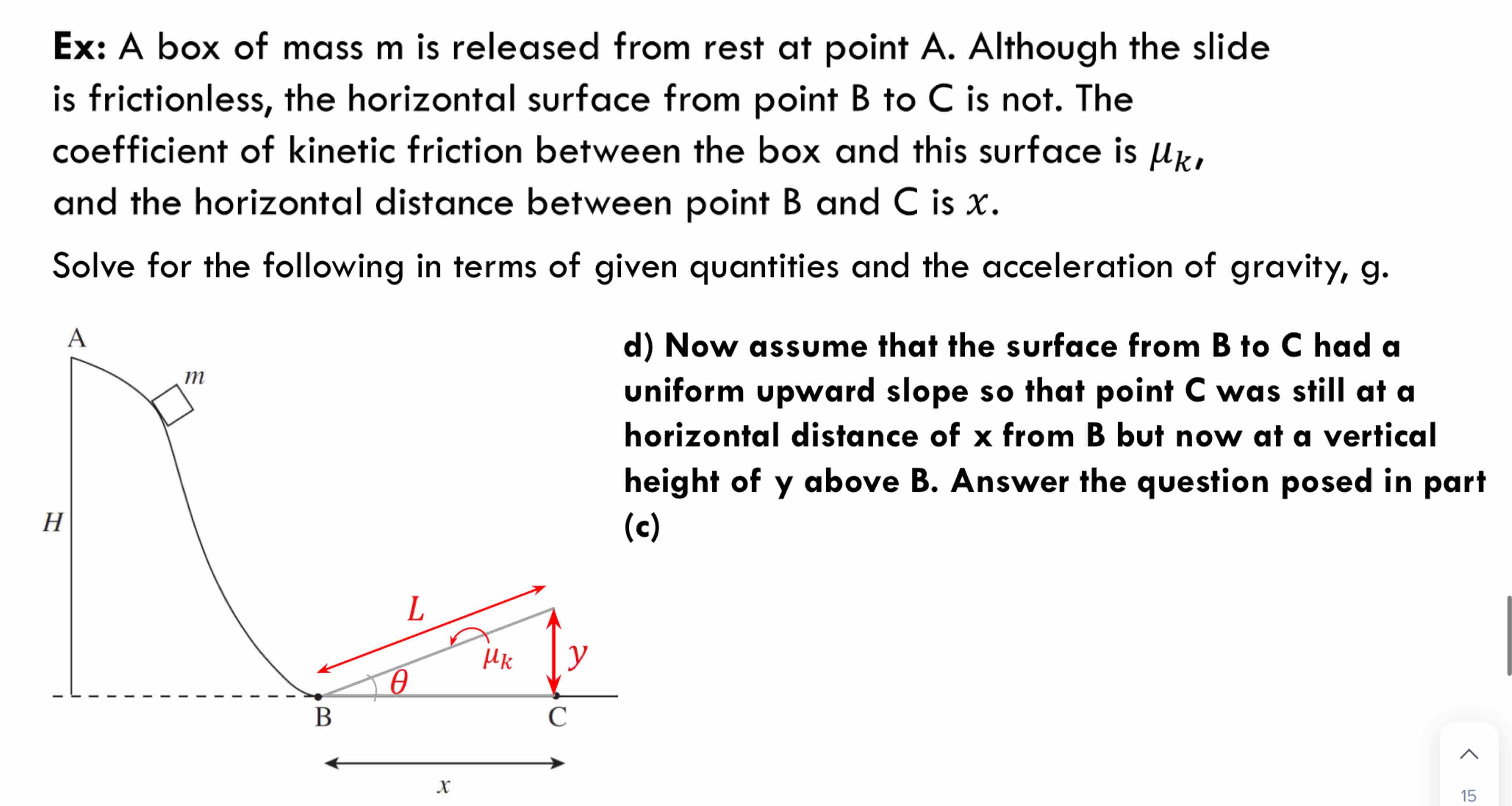Ex: A box of mass m ﻿is released from rest at point | Chegg.com