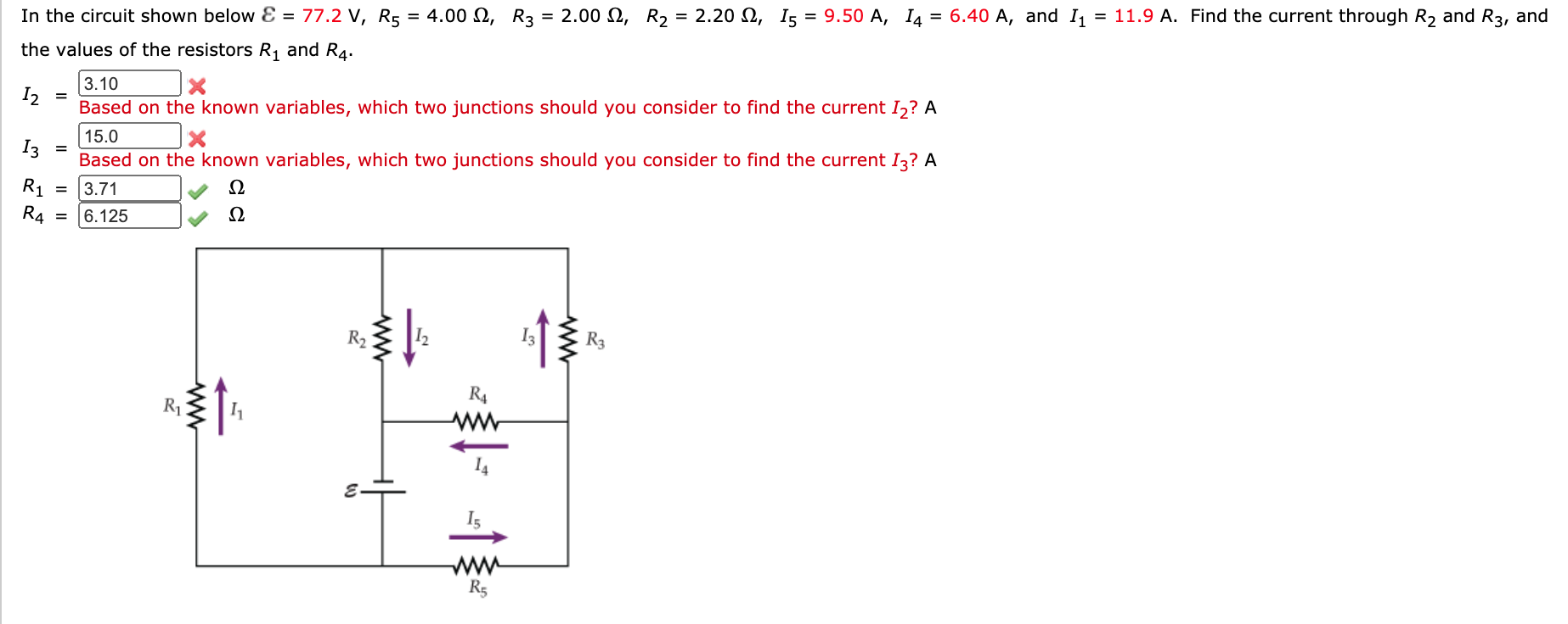 Solved Please show how to solve for I2 and I3. The answers | Chegg.com