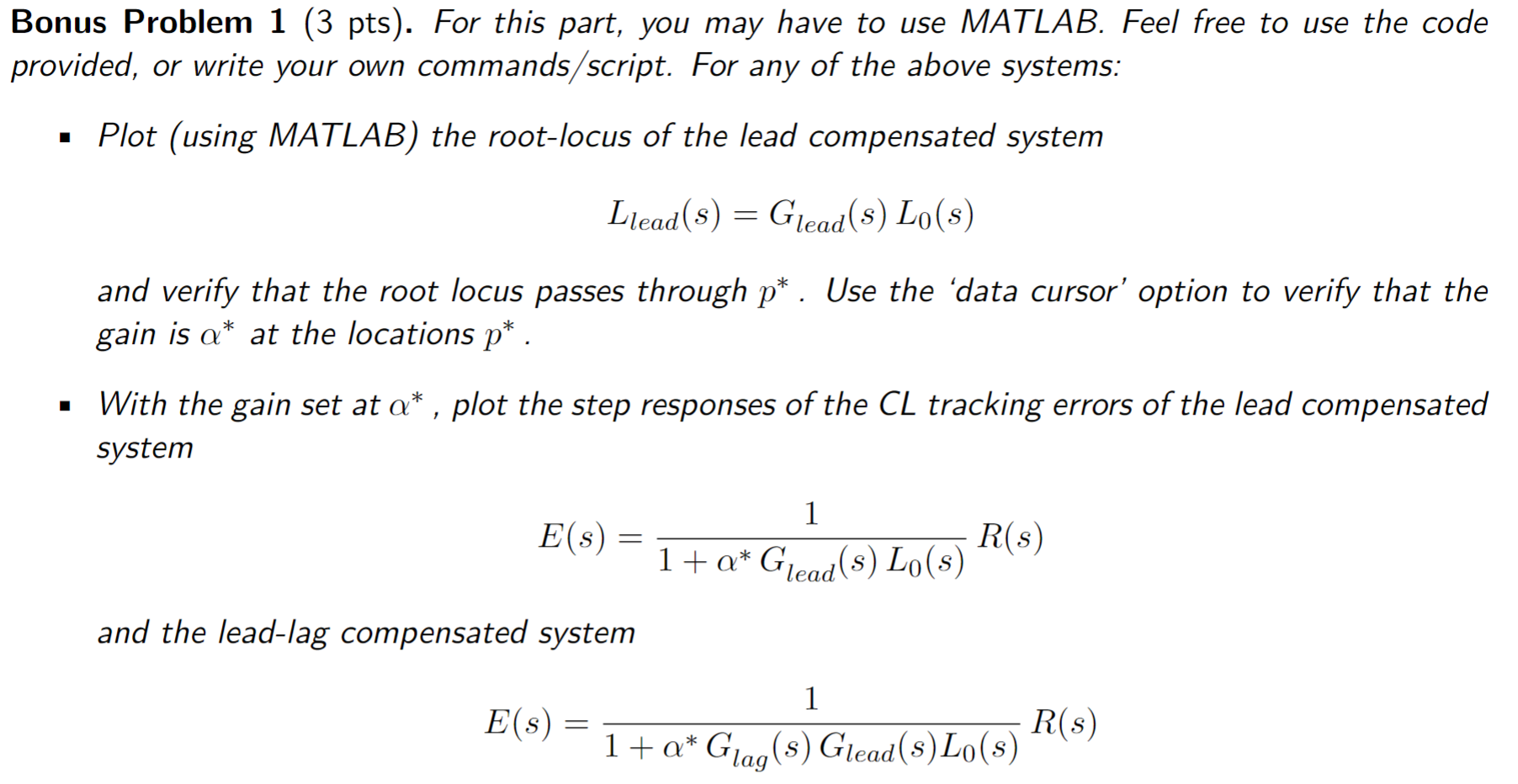 Solved Bonus Problem 1 (3 pts). For this part, you may have | Chegg.com