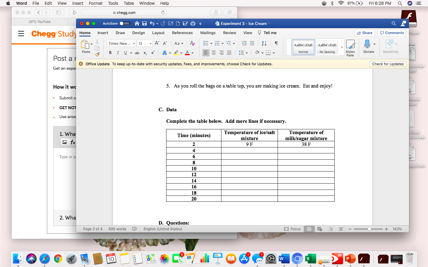 Solved Word File Edit View Insert Format Tools Table Window | Chegg.com