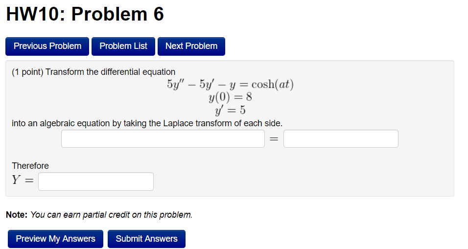 Solved HW10: Problem 6 Previous Problem Problem List Next | Chegg.com