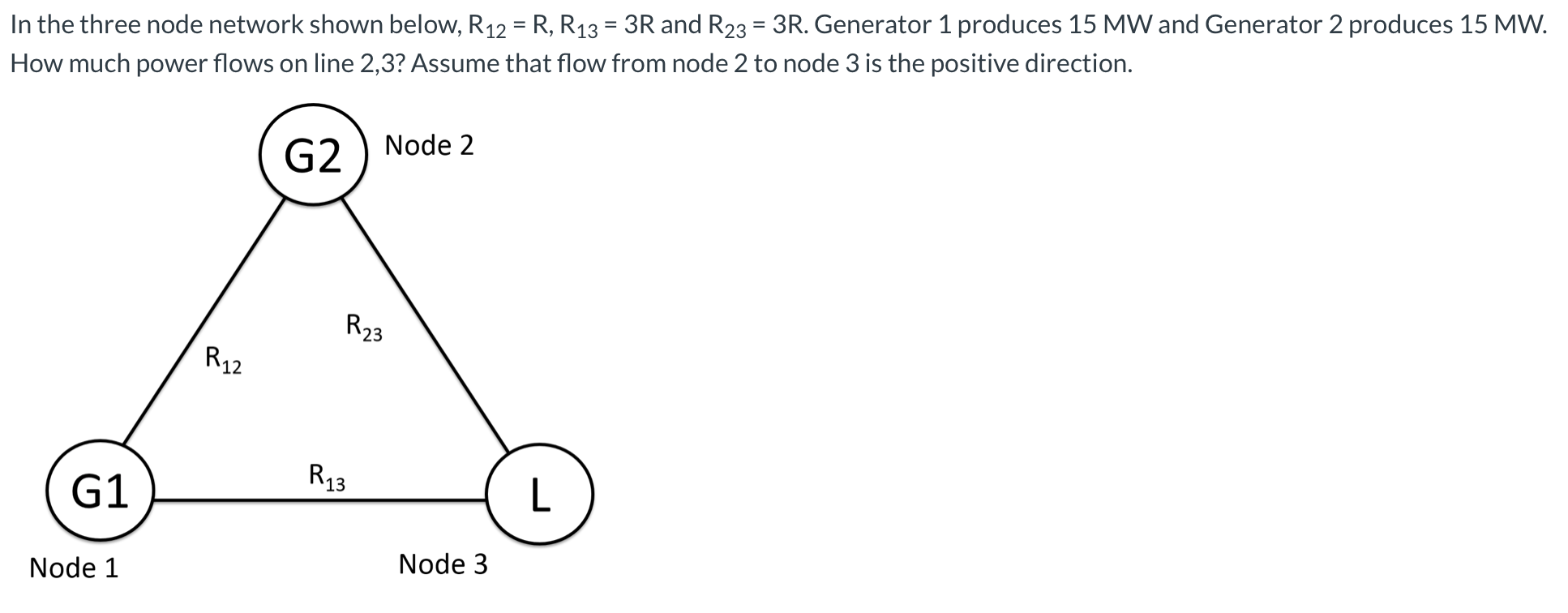 Solved In the three node network shown below, R12 = R, R13 = | Chegg.com