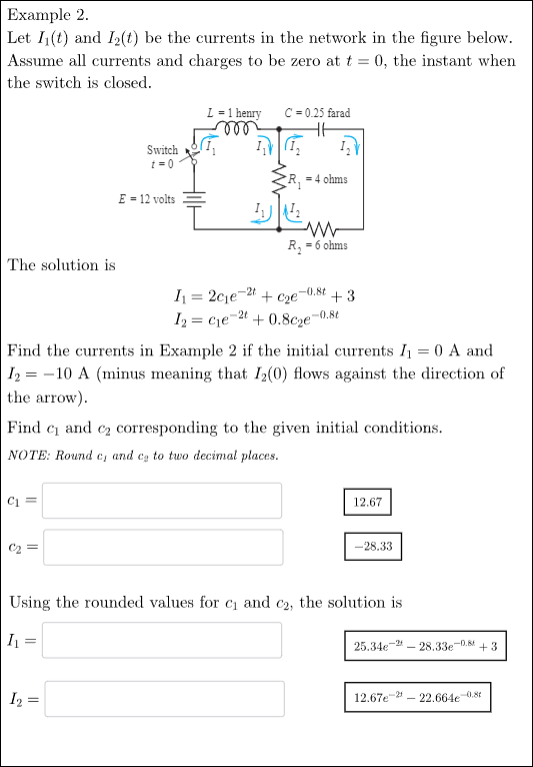 Solved Find the currents in Example 2 ﻿if the initial | Chegg.com