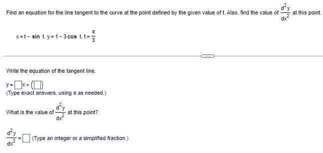 Solved Find an equation for the line tangent to the curve at | Chegg.com