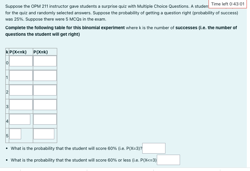 Solved Suppose the OPM 211 instructor gave students a | Chegg.com
