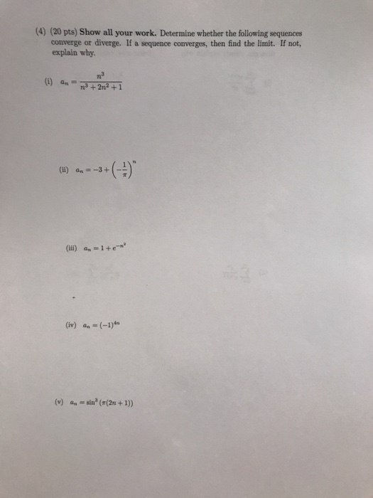 Solved 4 20 Pts Show All Your Work Determine Whether