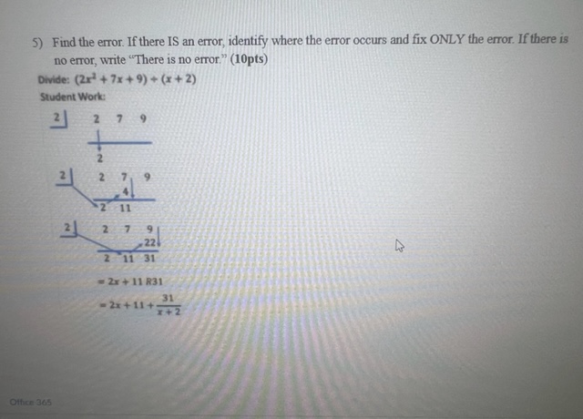 Solved Find the error. If there IS an error, identify where | Chegg.com