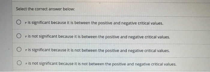 Solved Question Suppose you computed r -0.817 using of r is | Chegg.com