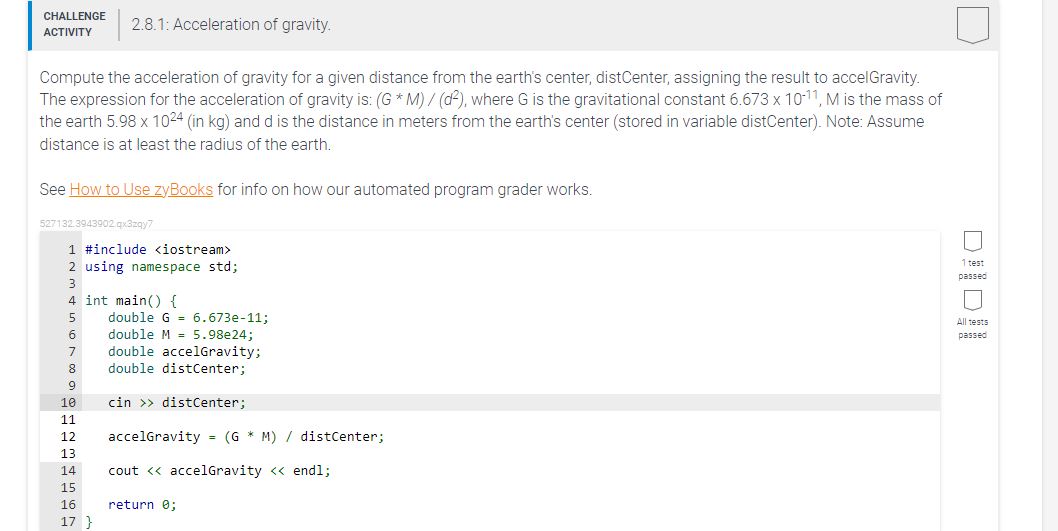 Solved 2.8.1: Acceleration of gravity.Compute the | Chegg.com
