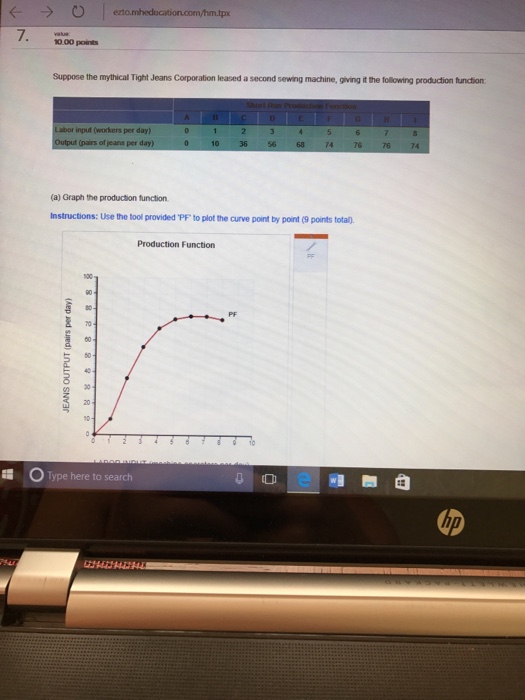 Solved (b) Graph marginal physical product Instructions: Use | Chegg.com