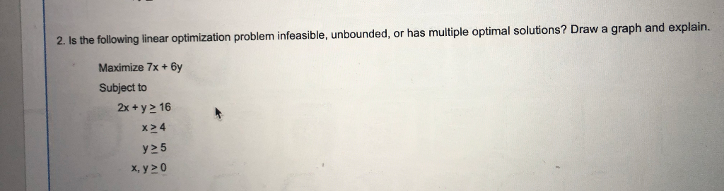 Solved 2. Is the following linear optimization problem | Chegg.com