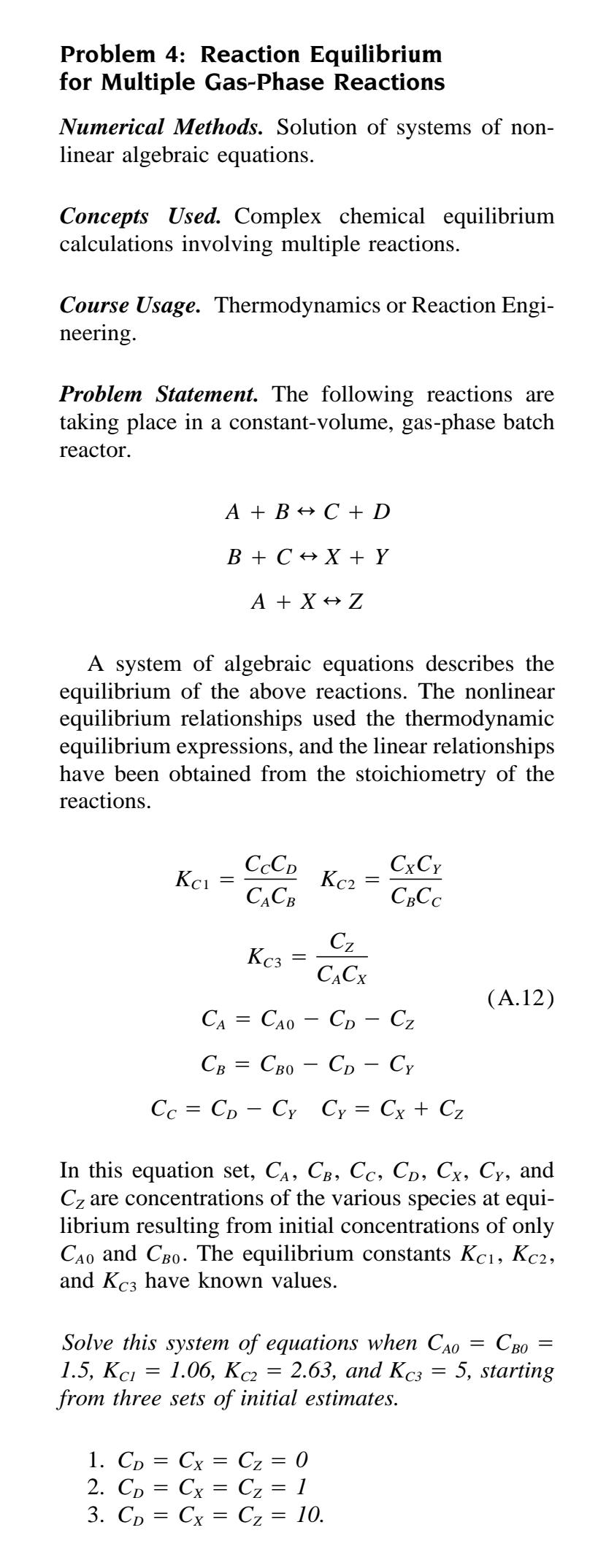 Solved Problem 4: Reaction Equilibrium for Multiple | Chegg.com