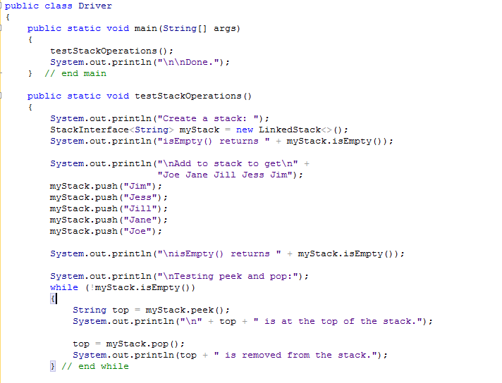Assignment 3 on Chapter 5 and Chapter 6 The ADT stack | Chegg.com