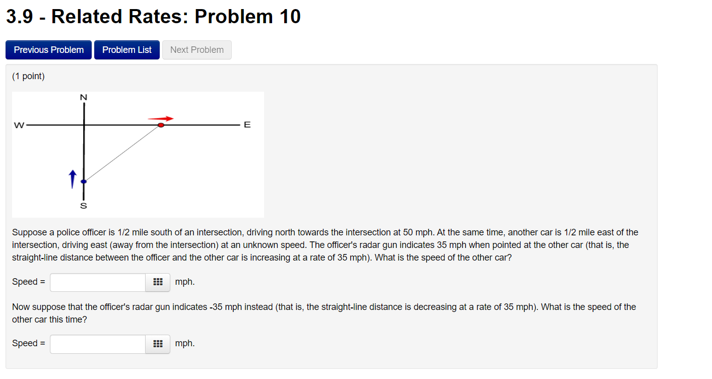 Solved 3.9 - Related Rates: Problem 10 Previous Problem | Chegg.com