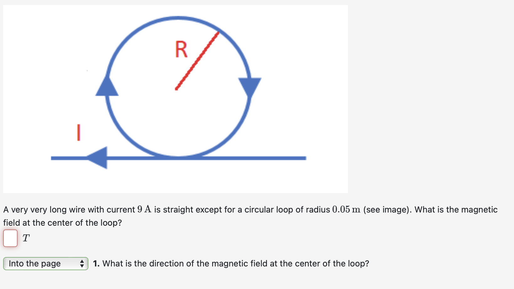 Solved A very very long wire with current 9A ﻿is straight | Chegg.com