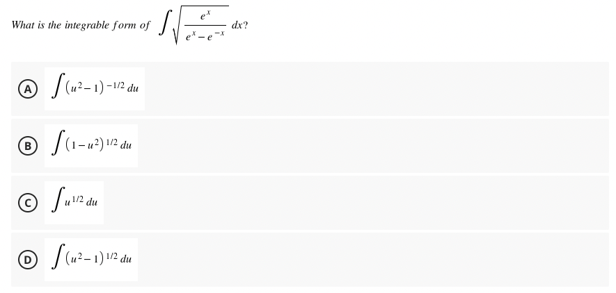 Solved er What is the integrable form of ſi dx? @ | Chegg.com