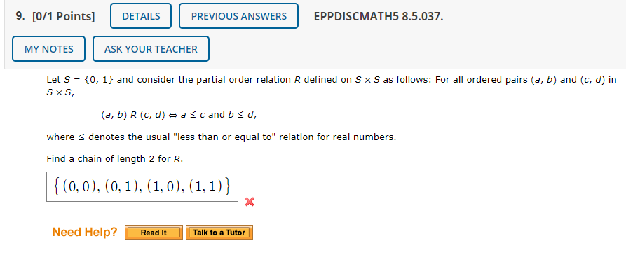 Solved 9. [0/1 Points] DETAILS PREVIOUS ANSWERS EPPDISCMATH5 | Chegg.com