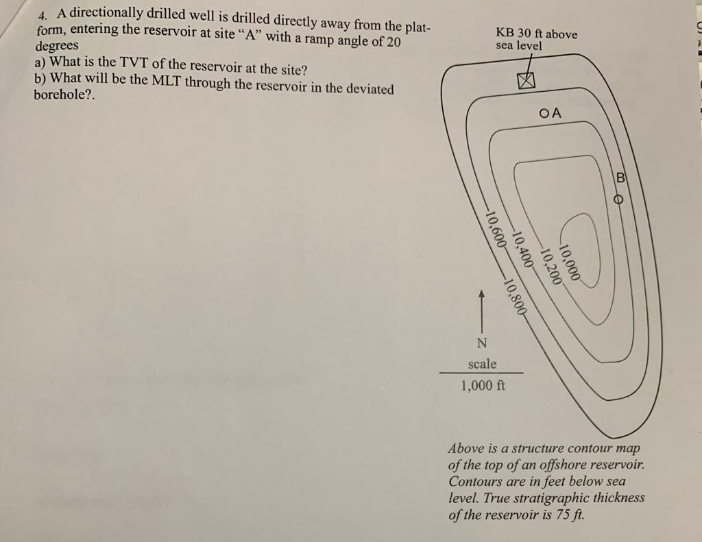 Solved 4. A directionally drilled well is drilled directly | Chegg.com