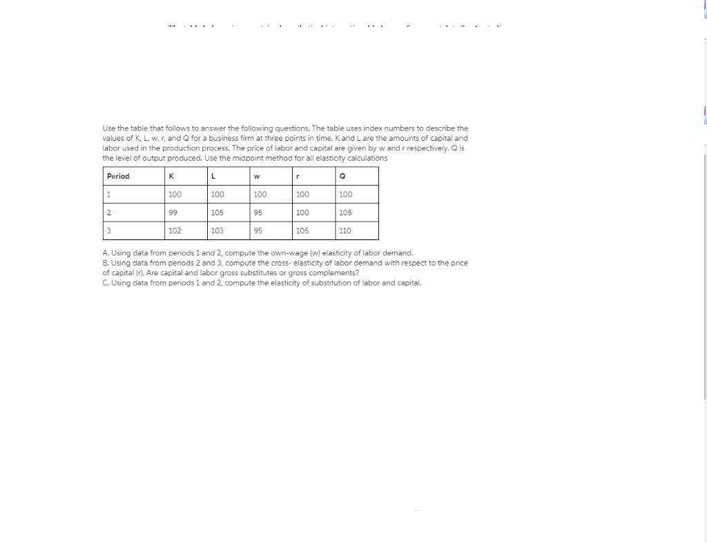 Use The Table That Follows To Answer The Following 